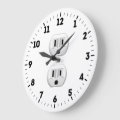 Electrical Plug Outlet on a Large Clock | Zazzle