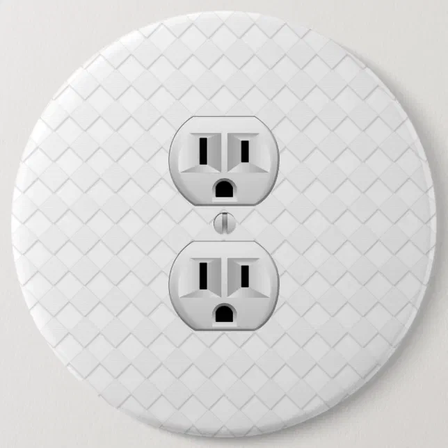 Electrical Plug Wall Outlet Fun Customize This Button | Zazzle