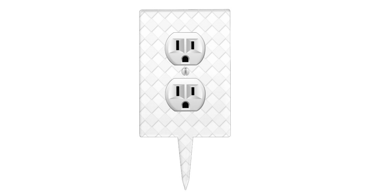 Electrical Plug Wall Outlet Fun Customize This Cake Topper | Zazzle