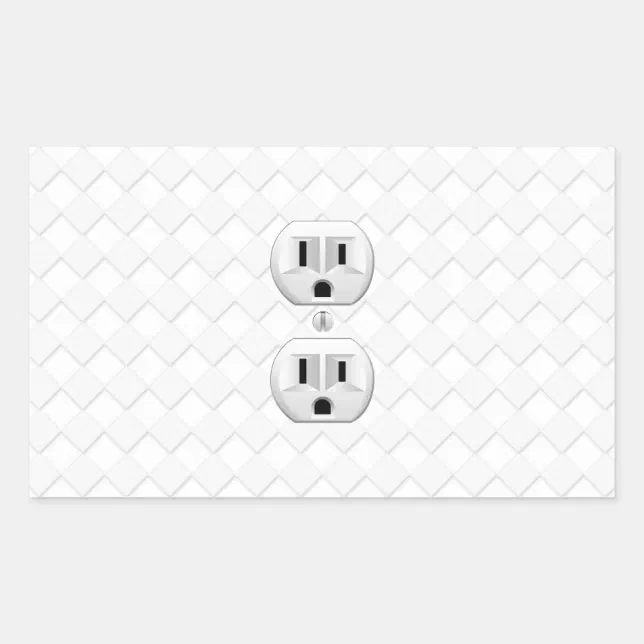 Electrical Plug Wall Outlet Fun Customize This Rectangular Sticker | Zazzle