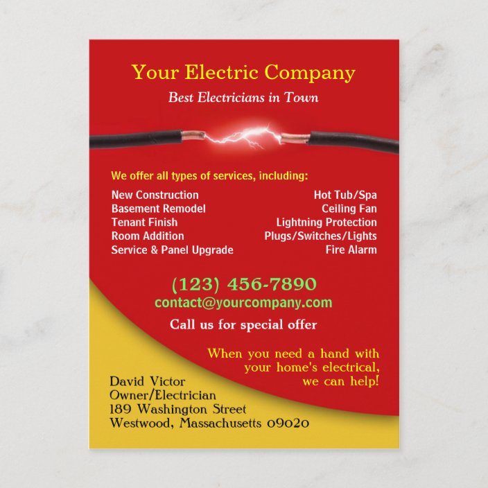 Electrical Postcard | Zazzle.com