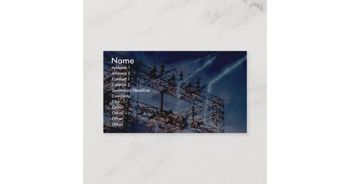 Electrical power substation business card | Zazzle