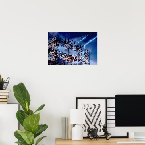 Electrical power substation poster | Zazzle