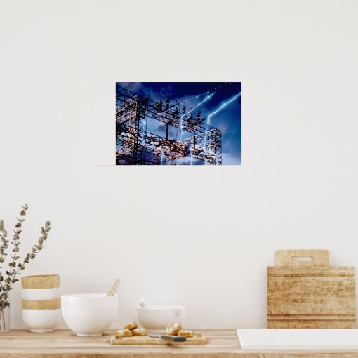 Electrical power substation poster | Zazzle