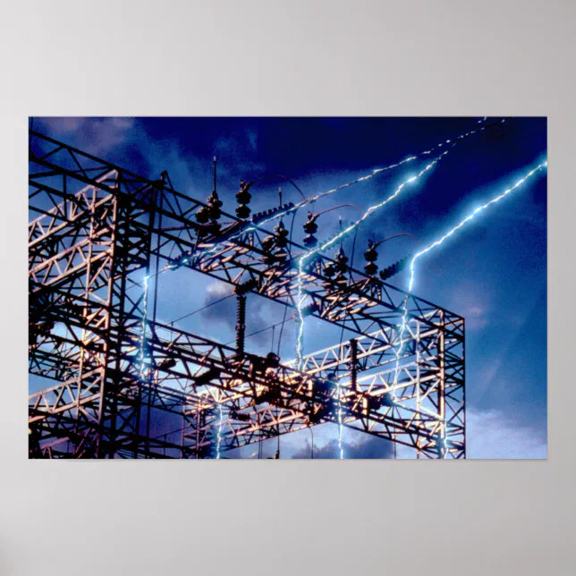 Electrical power substation poster | Zazzle