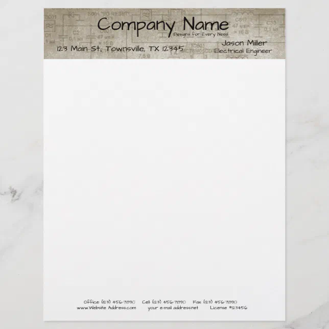 Electrical Schematics Letterhead | Zazzle