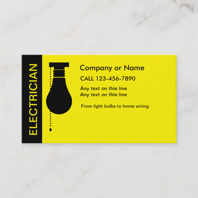 Electrical Work Electrician Business Cards | Zazzle
