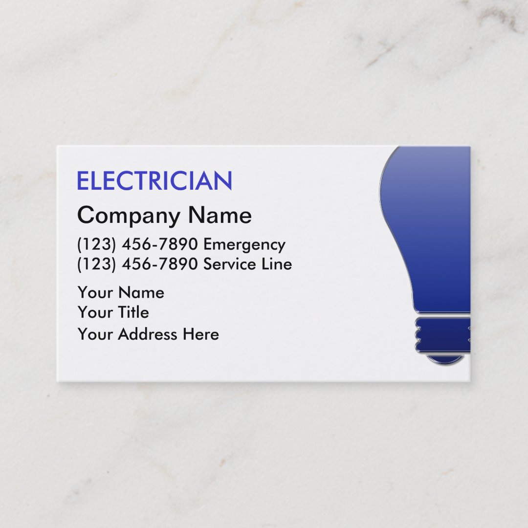 Electrician Business Cards | Zazzle