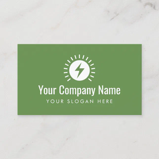 Electrician company logo business card template | Zazzle