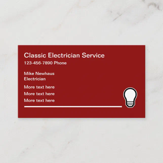 Electrician Contractor Modern Business Card | Zazzle