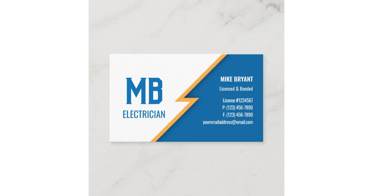 Electrician/Electric Company Business Card | Zazzle
