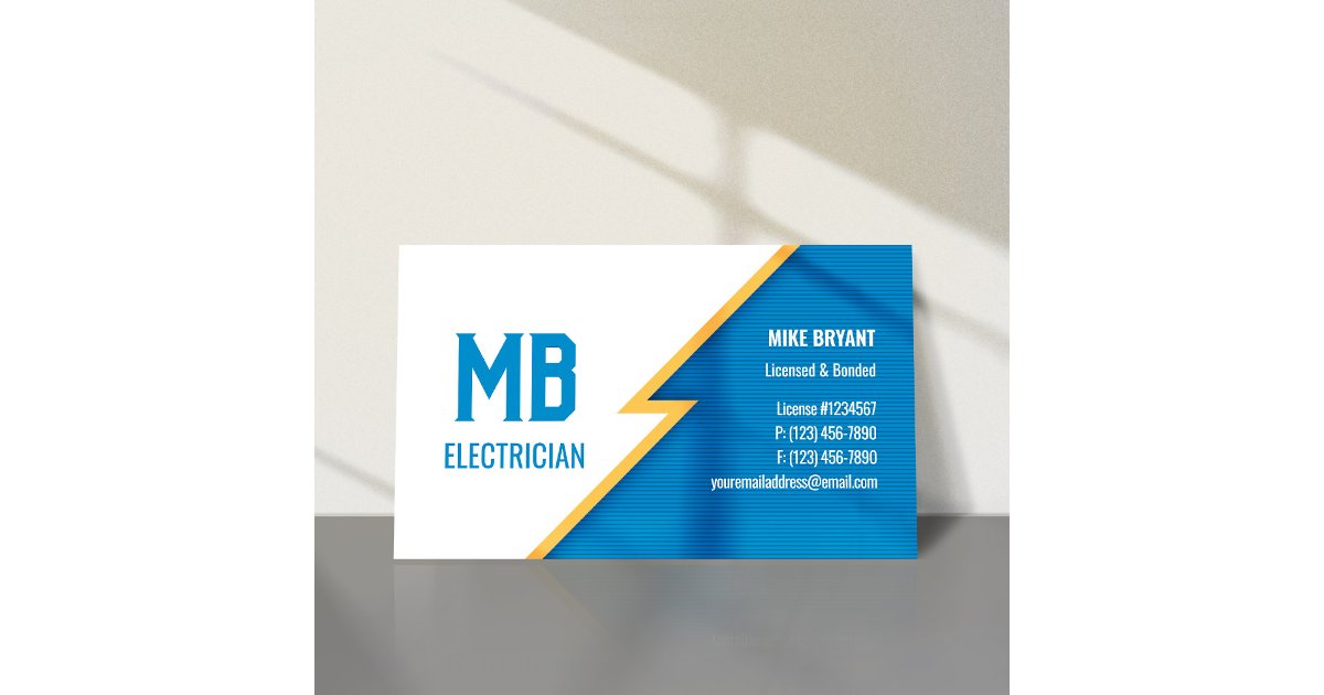 Electrician/Electric Company Business Card | Zazzle