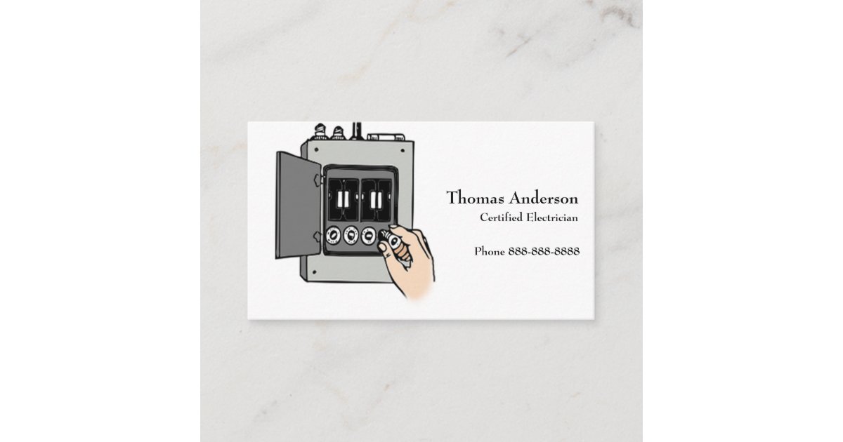 Electrician Electric Company Business Card | Zazzle