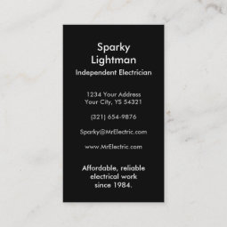 Electrician electric company electrical outlets business card | Zazzle