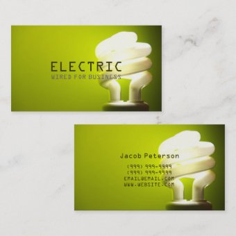 Electrician Electric Electricity Construction Business Card | Zazzle