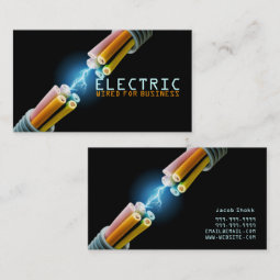 Electrician Electric Electricity Light Shock Wire Business Card | Zazzle