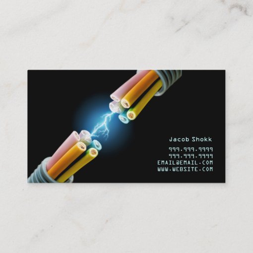 Electrician Electric Electricity Light Shock Wire Business Card | Zazzle