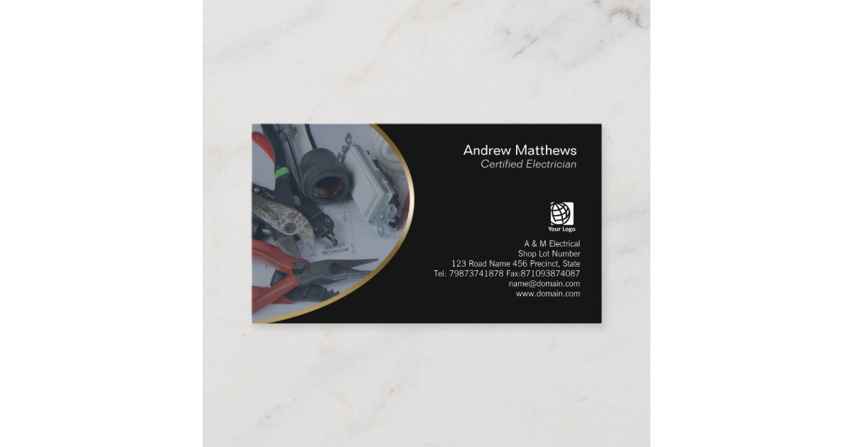 Electrician Electric Tools Business Card | Zazzle