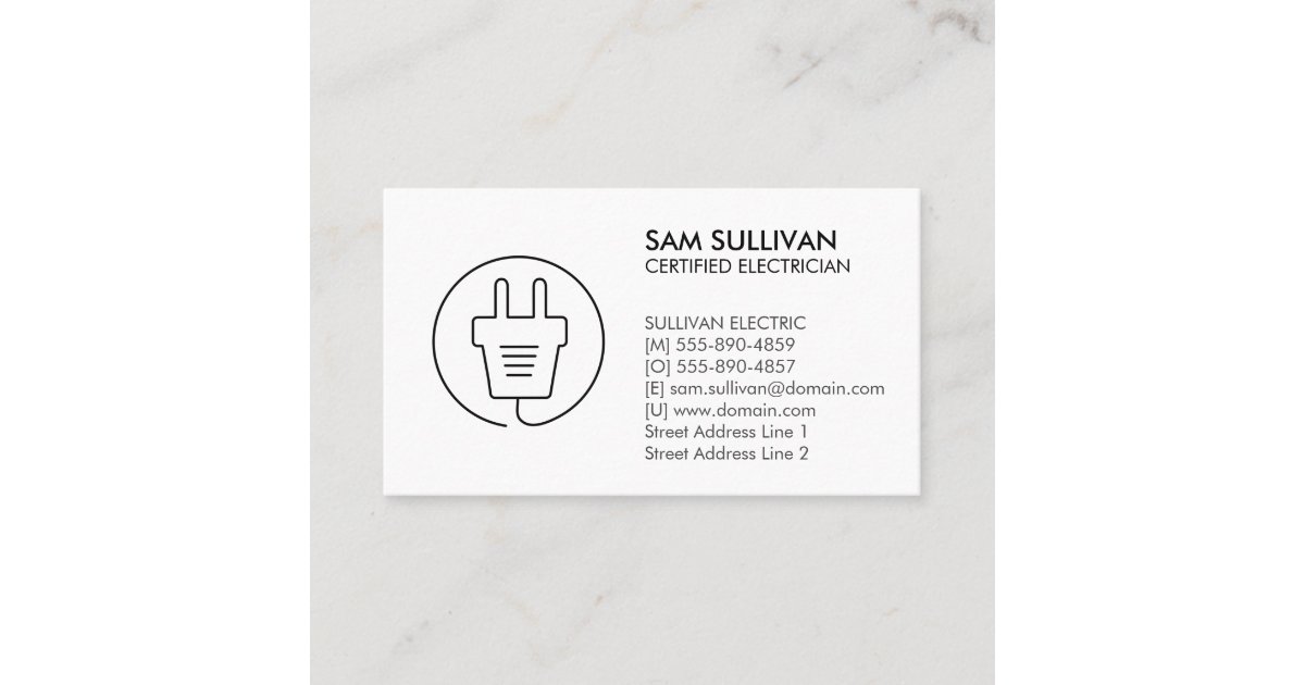 Electrician Electrical Contractor Business Card | Zazzle
