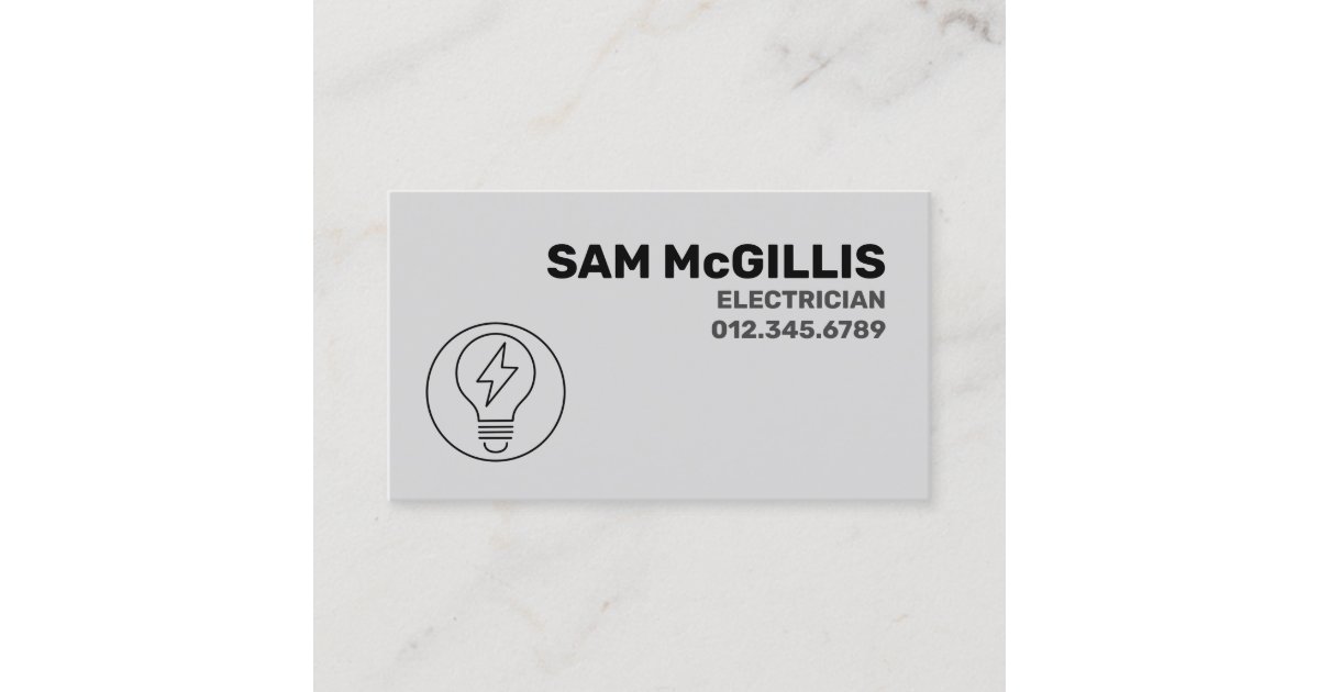 Electrician Electrical Contractor Business Card | Zazzle