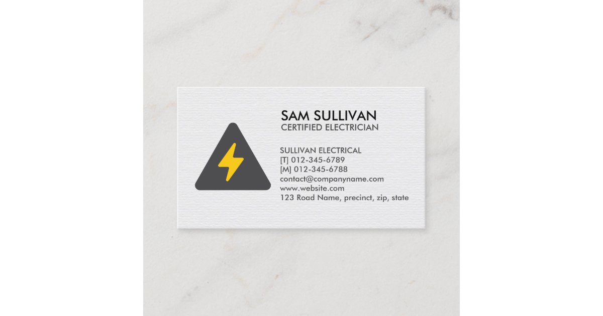 Electrician Electrical Contractor Business Card | Zazzle