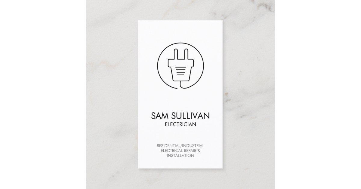 Electrician Electrical Contractor Business Card | Zazzle