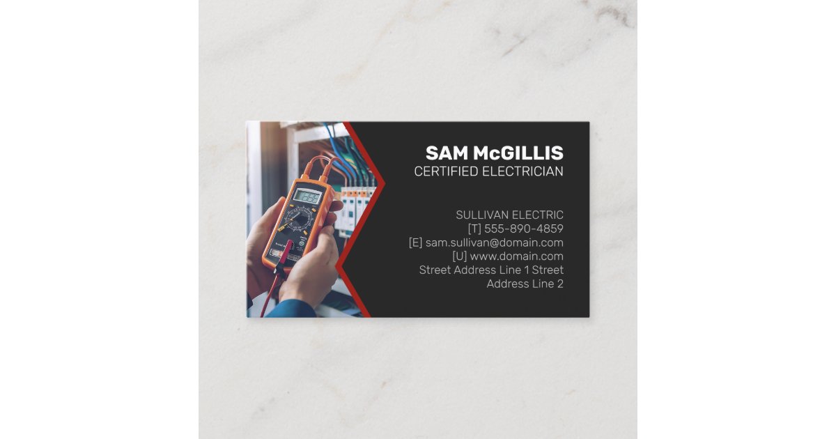 Electrician Electrical Contractor Business Card | Zazzle