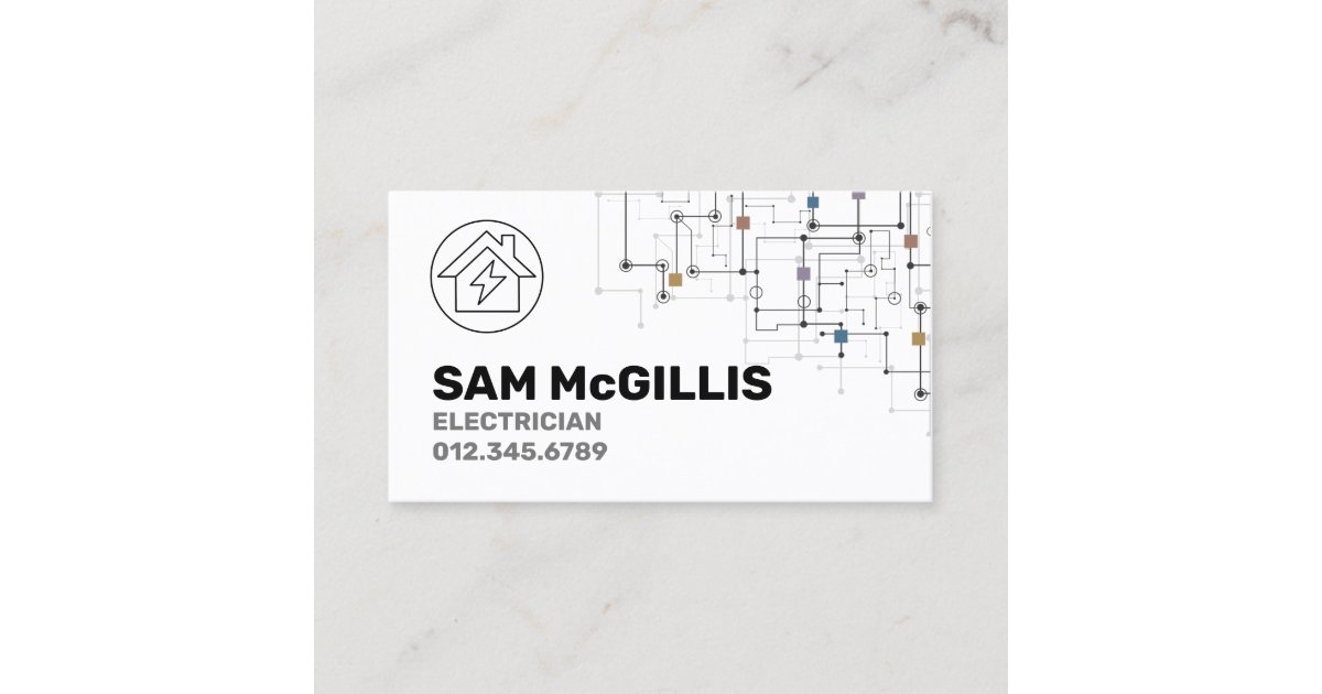 Electrician Electrical Contractor Business Card | Zazzle