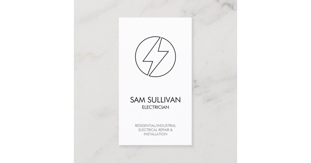 Electrician Electrical Contractor Business Card | Zazzle