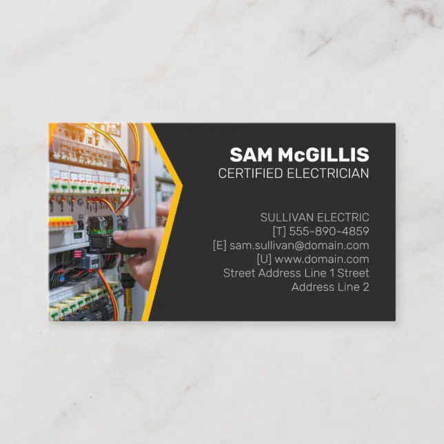Electrician Electrical Contractor Business Card | Zazzle