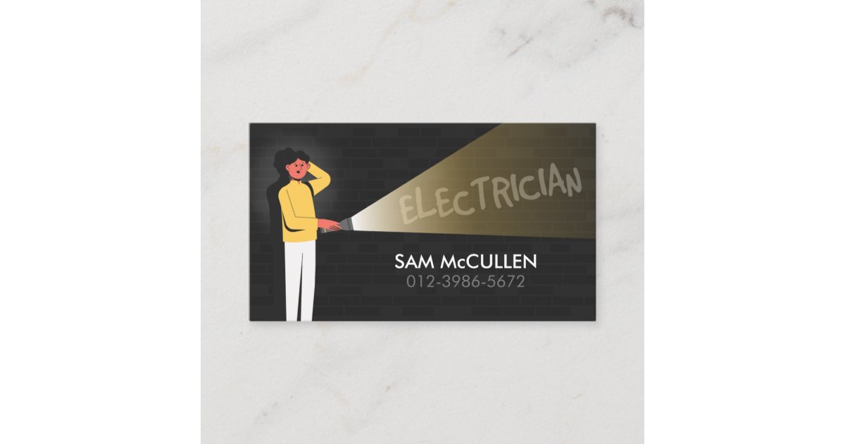 Electrician Electrical Contractor Business Card | Zazzle