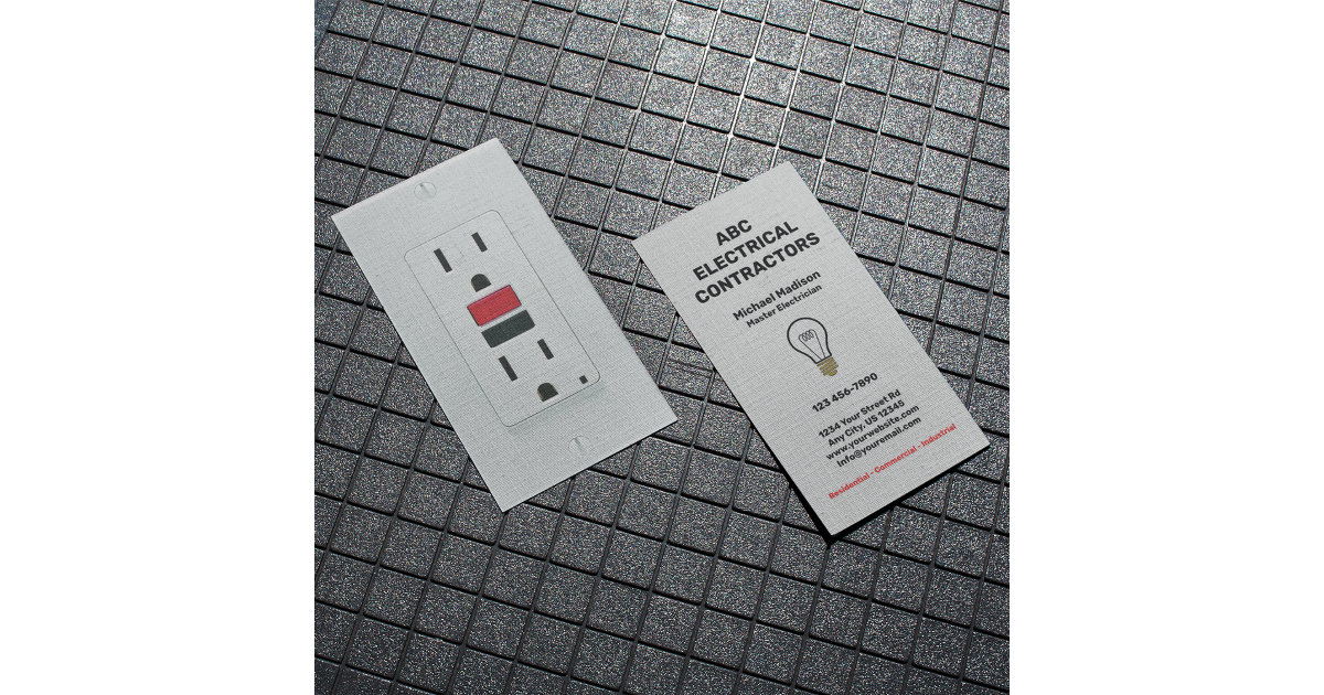Electrician | Electrical Contractor Business Card | Zazzle