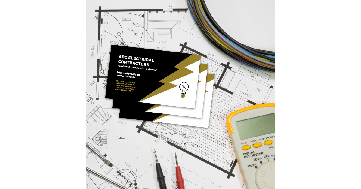 Electrician | Electrical Contractor Business Card | Zazzle
