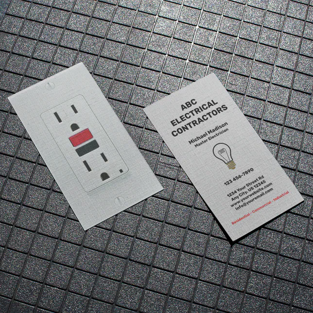 Electrician | Electrical Contractor Business Card | Zazzle