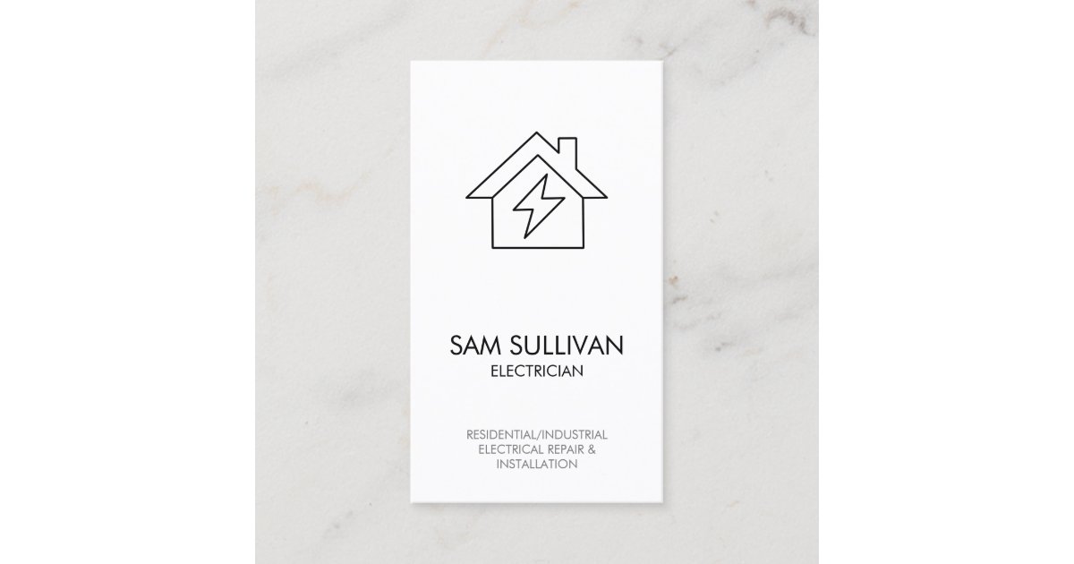 Electrician Electrical Contractor Business Card | Zazzle