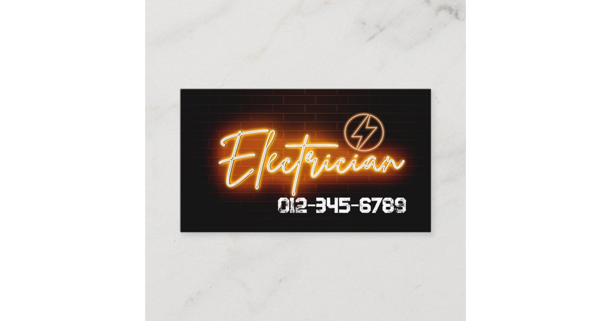 Electrician Electrical Contractor Business Card | Zazzle