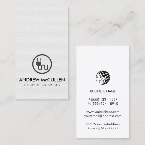 Electrician Electrical Contractor Business Card | Zazzle