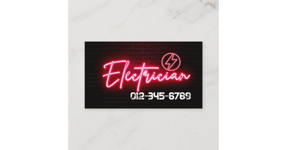 Electrician Electrical Contractor Business Card | Zazzle