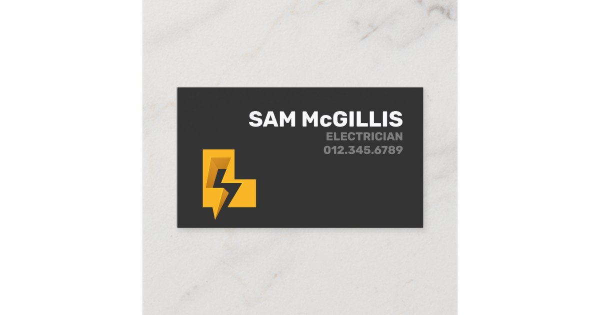Electrician Electrical Monogram L Business Card | Zazzle