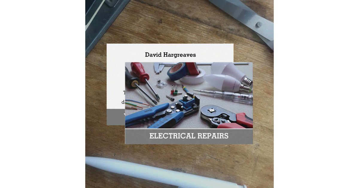 Electrician & Electrical Repairs Calling Card. Business Card | Zazzle
