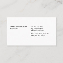 Electrician Electrical Wire Business Card | Zazzle