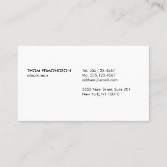 Electrician Electrical Wire Business Card | Zazzle