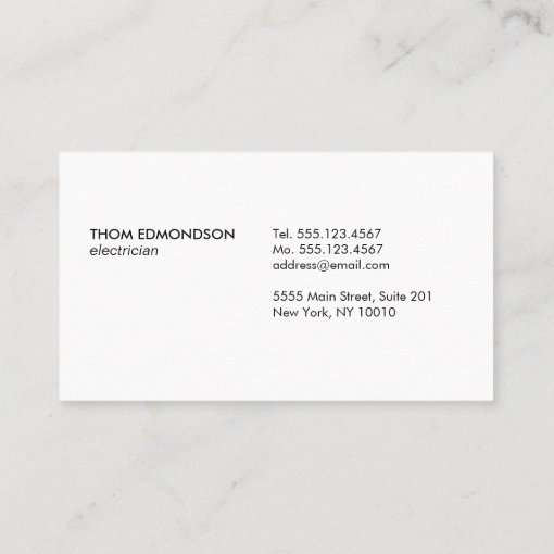 Electrician Electrical Wire Business Card | Zazzle