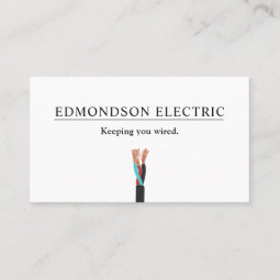 Electrician Electrical Wire Business Card | Zazzle