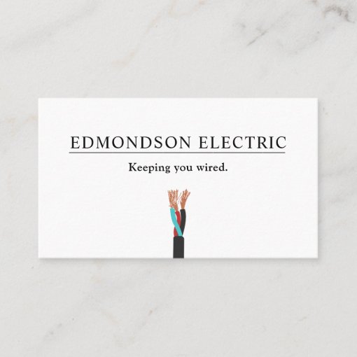 Electrician Electrical Wire Business Card | Zazzle