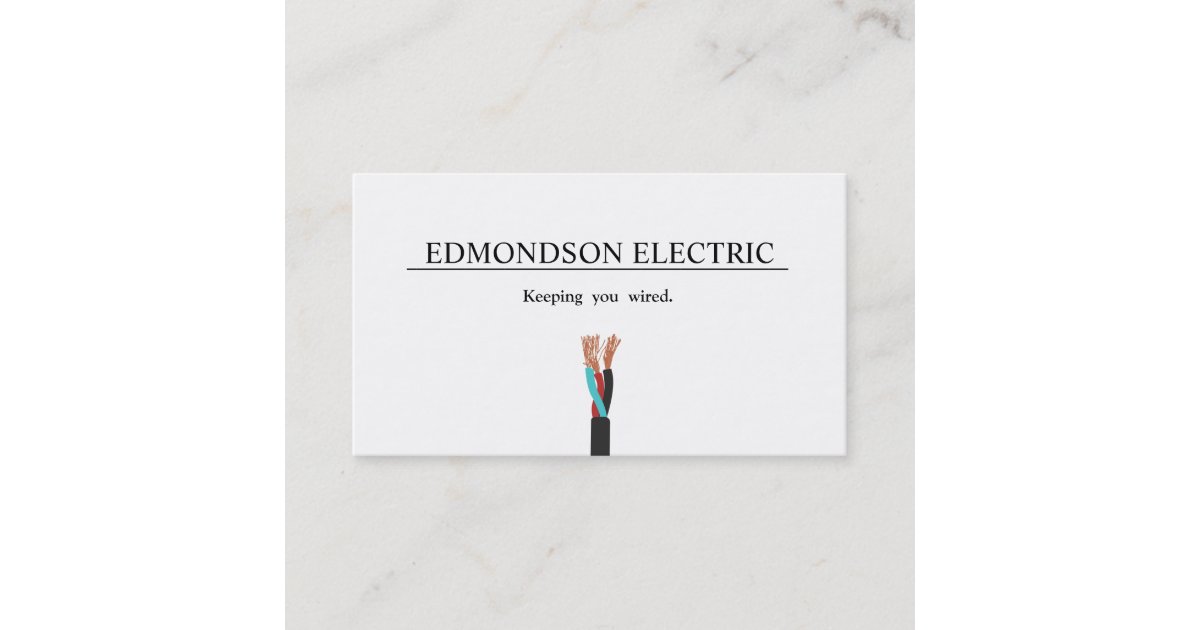Electrician Electrical Wire Business Card | Zazzle