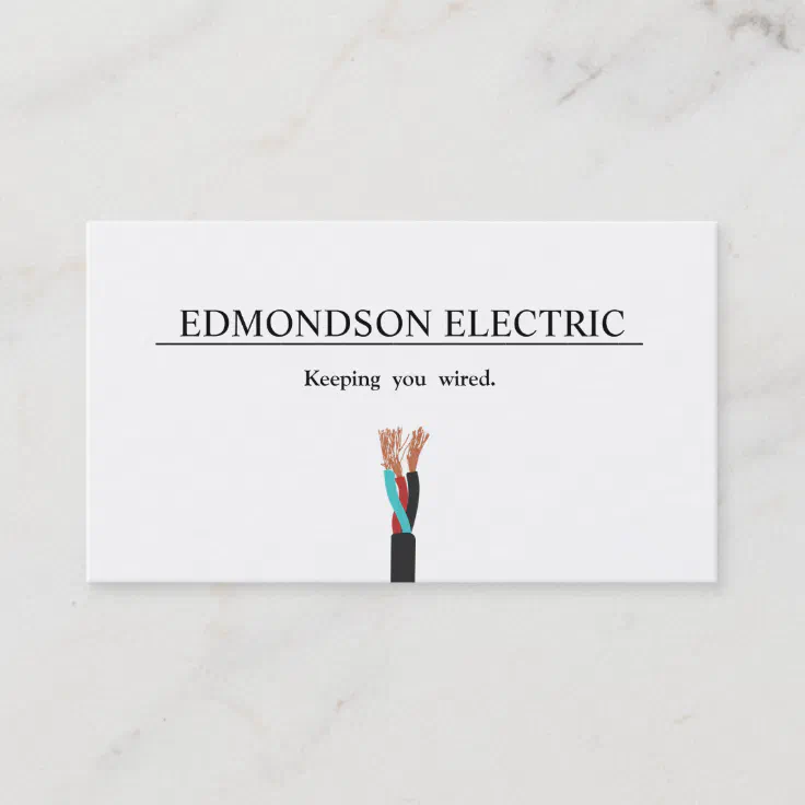 Electrician Electrical Wire Business Card | Zazzle