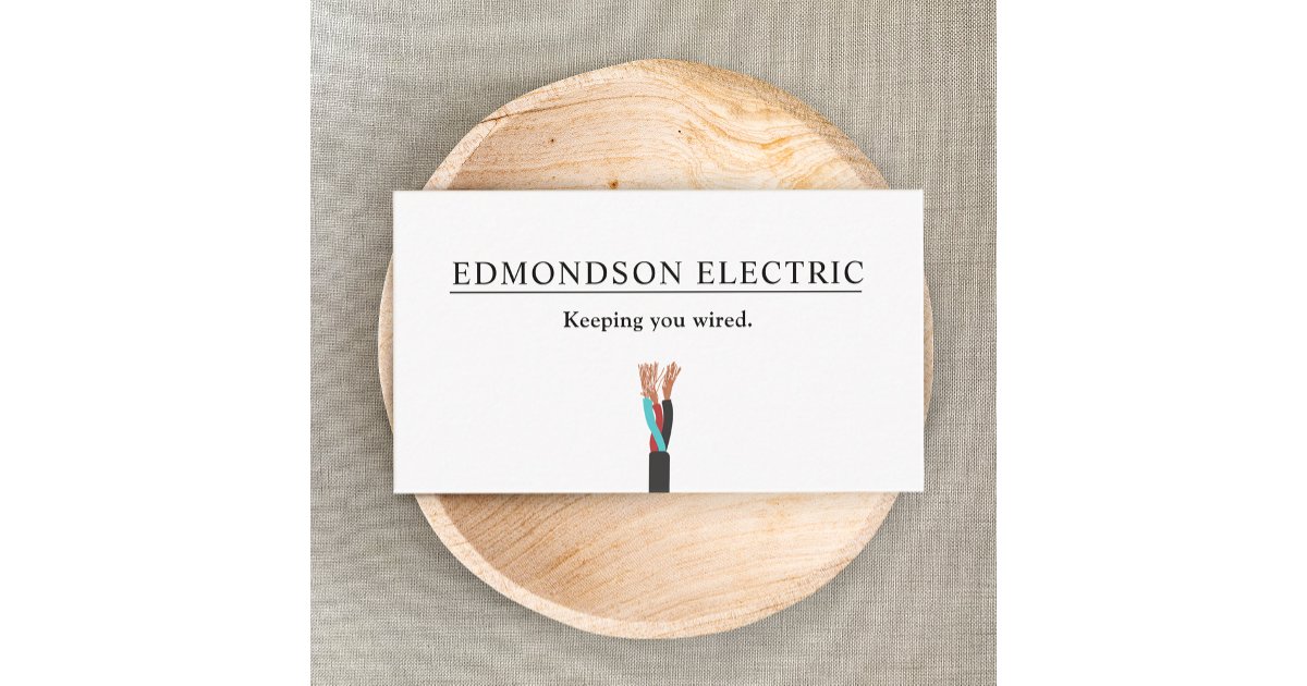 Electrician Electrical Wire Business Card | Zazzle