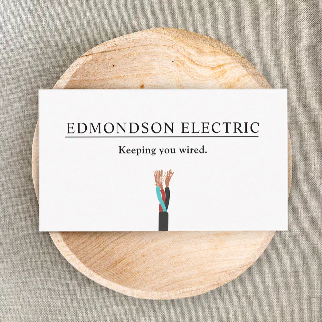 Electrician Electrical Wire Business Card | Zazzle