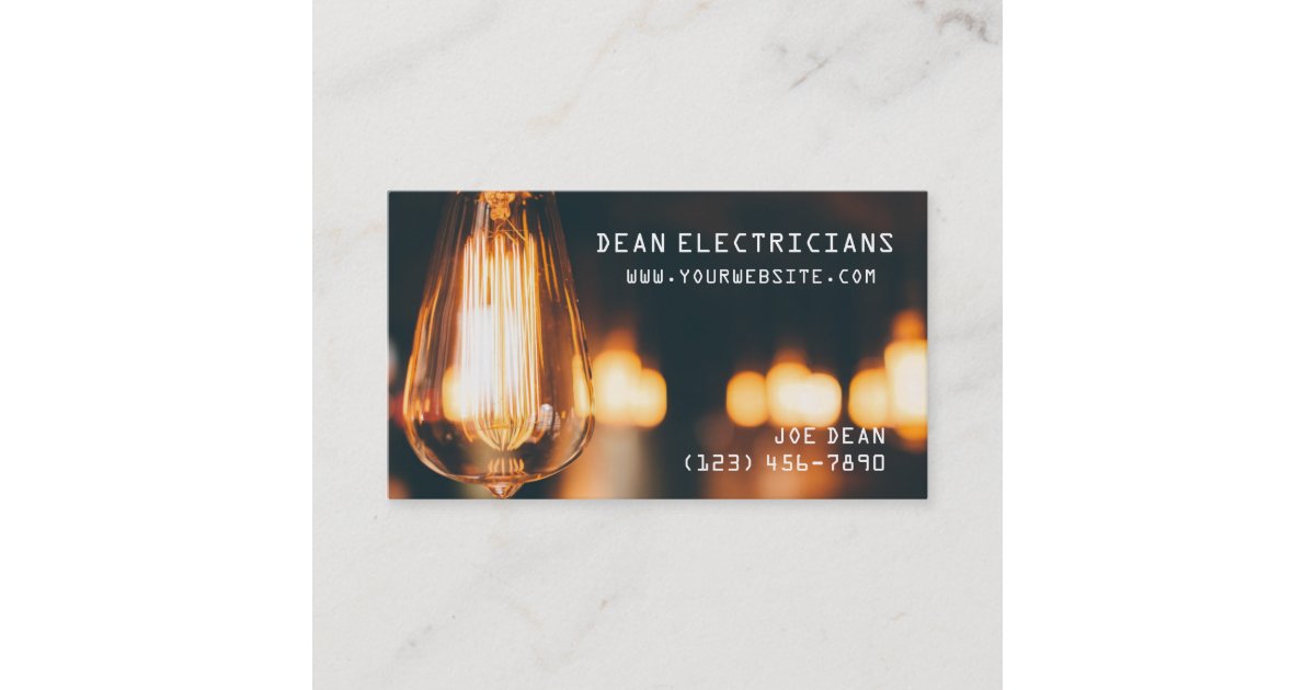 Electrician Electricity Business Card | Zazzle